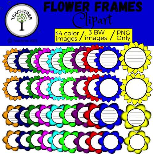 Flower Frames CLIP ART by Teachtree | TPT