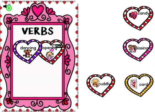 February | Valentine | K and 1 Parts of Speech | Boom Cards | TPT