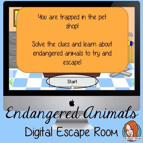 Endangered Animals Escape Room Boom Cards by The Ginger Teacher | TpT