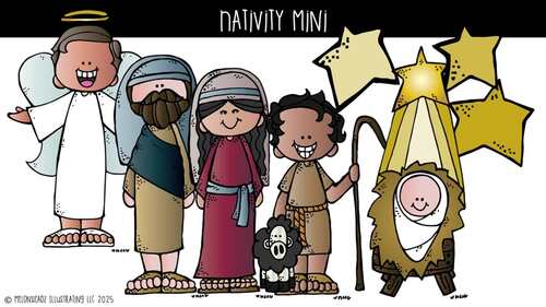 Nativity clip art, Christmas clip art Mini by Melonheadz Clipart
