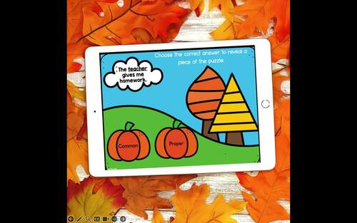 Common & Proper Nouns | Reveal Puzzle | Google Slides | Fall | Autumn