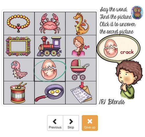 Articulation | Boom Cards Articulation R Blends Game | Reveal the ...