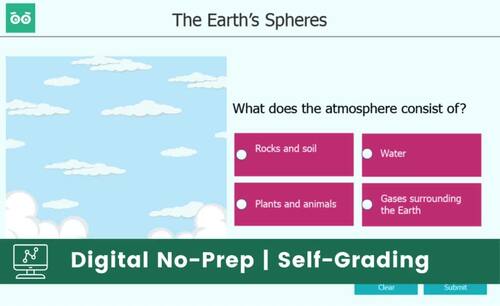 Earth’s Spheres: Digital Science Lesson & Self-Grading | Grades 4-7