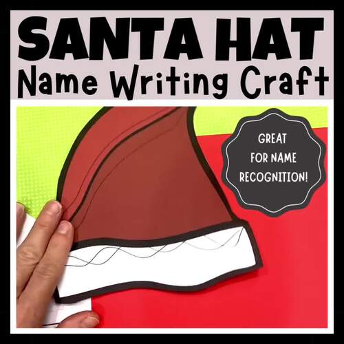 Christmas Santa Hat Name Craft by Create 25 Printables | TPT