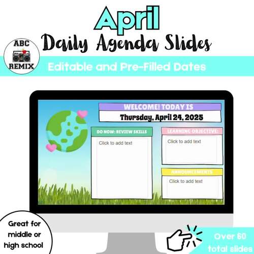 April Daily Slides Schedule Template Editable Spring Google Slides ...