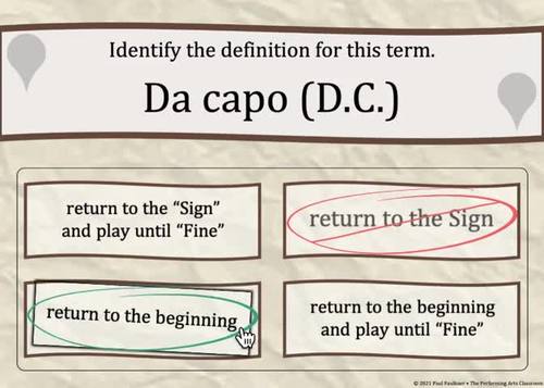 Musical Road Map Self-Checking Practice by The Performing Arts Classroom