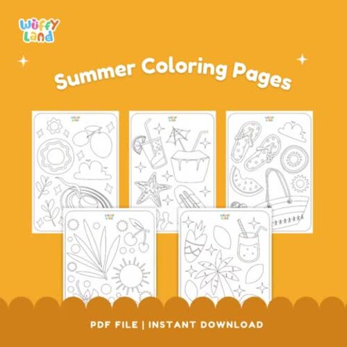 Summer Coloring Pages - Fun End-of-Year Activity for Kids! by Wuffyland