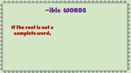 -able, -ible suffix powerpoint by ZympleTeach | TPT