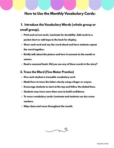 January Winter Vocabulary Task Cards Activities for Preschool Kindergarten