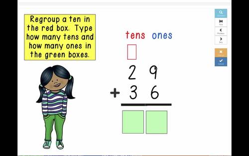 Boom Cards Adding 2 Digit Numbers With & Without Regrouping Using Algorithm
