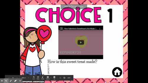 DIGITAL Valentine Choice Board - Distance Learning by Elementary at HEART