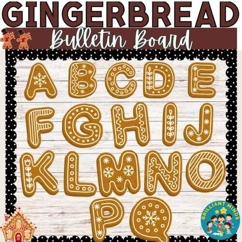 Gingerbread Bulletin Board Letters - Winter Gingerbread Bulletin Board ...