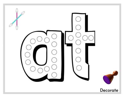 18 Page AT Word Family Printables by MsBreeOutschool | TPT