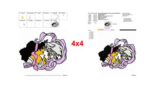 Gypsy Esmeralda and Djali goat cartoon character embroidery designs ...