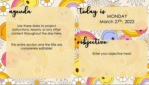 Retro Daily Slides Template by Copies and Chaos | TPT