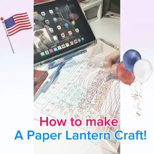 Patriotic Paper Lantern Craft:Memorial Day:4th of Julัy:Veterans Day:10 ...