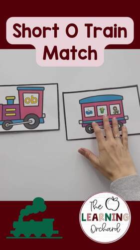 CVC WORD FAMILIES Short O Train Matching Phonics Activity Literacy Center