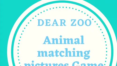 Early Intervention activity animal matching Dear Zoo | TpT