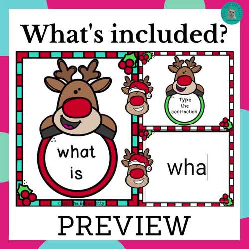Christmas Reindeer Contractions Winter Boom Cards™ by The British Kitty