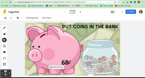 Piggy Bank JAMBOARD by Hutton Hands On Learning | TPT
