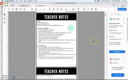 Money BINGO Coin ID Value & Coin Counting Kindergarten End of Year ...