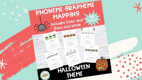 Halloween Theme Phoneme Grapheme Mapping Mats-Orthographic Mapping