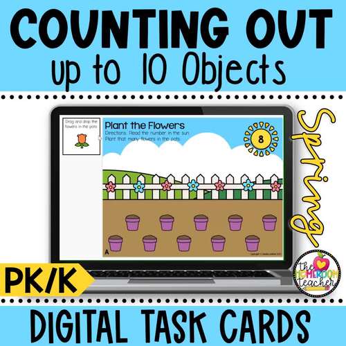 Spring Math Counting to 10 Activities Digital Task Cards | TPT