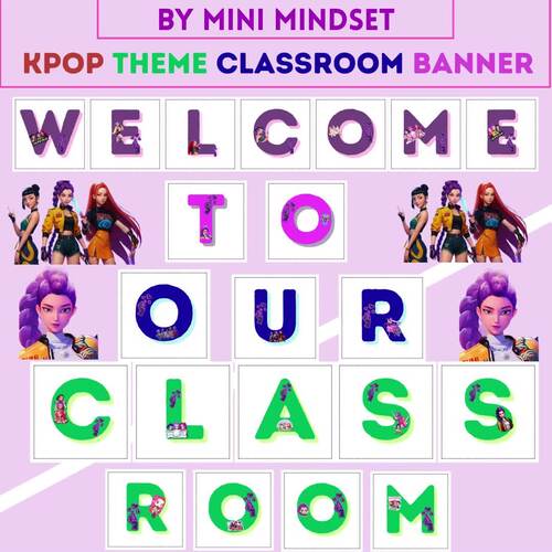 K-Pop Inspired Classroom Banner | Editable Welcome Banner | Canva Classroom