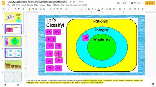 Adding and Subtracting Rational Numbers Digital Activity - TEKS 7.2A 7 ...