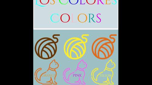 Cat Theme Color/ Los Colores spanish and english color matching printable