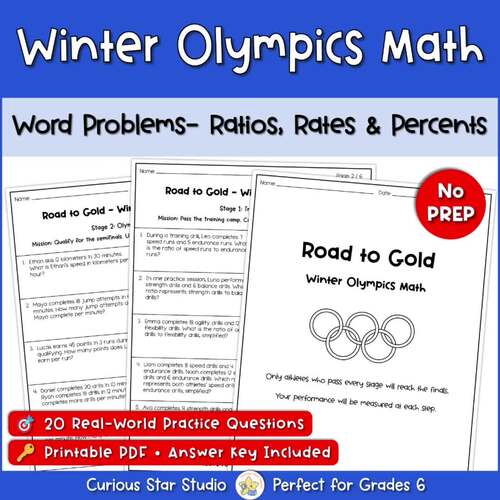 Winter Olympics Math | Rates, Ratios & Percents | Word Problems ...
