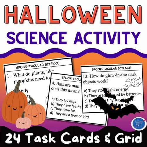Halloween Science Spooky Task Cards Activity | Grades 3 - 5 by Teacher ...