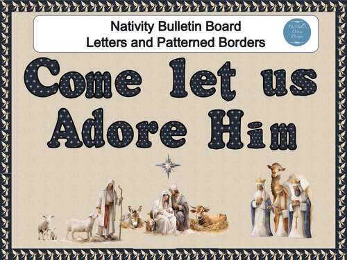Christmas Nativity Scene Bulletin Board Letters, Cutouts and Borders
