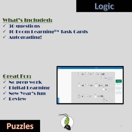 New Year's Seasonal Logic Puzzles | Number Sense | Algebra 1 BOOM