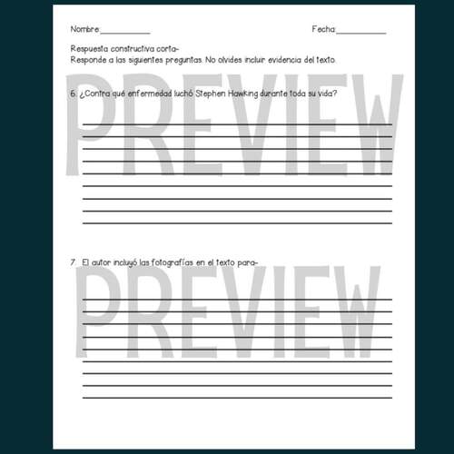 Científico Stephen Hawking -Biografía- Pasaje de lectura y Comprensión ...