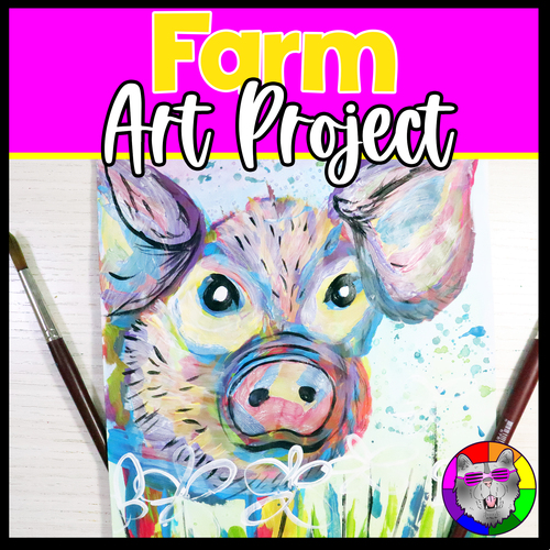 Farm Pig Art Project, Expressionist Painting Art Lesson for Elementary ...
