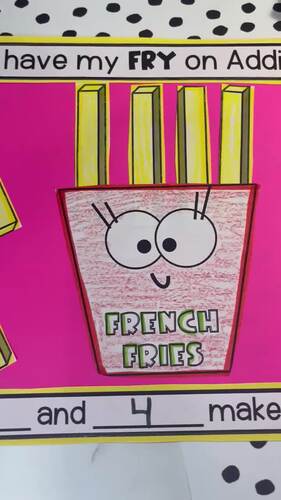 Addition Math Craft French Fries by The Teaching Diva Corner | TPT