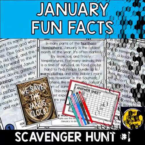 January Fun Facts Reading Comprehension Scavenger Hunt - Winter Trivia ...