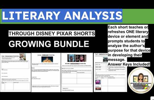 LITERARY ANALYSIS/ AUTHOR'S PURPOSE THROUGH PIXAR SHORTS - Worksheets ...
