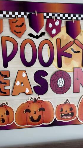 Halloween Bulletin Board Kit | Spooky Halloween Bulletin Board Letters ...