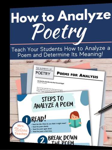 Poetry Analysis Middle School by Mrs Nelson Teaches | TpT