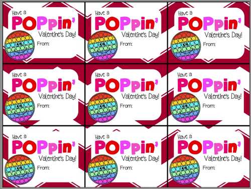 Pop It / Push Pop Fidget Toy Valentine's Day Gift Tag | TPT
