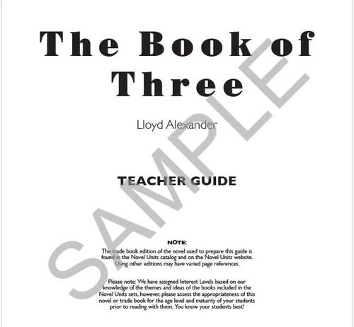 The Book of Three Novel Units® Teacher Guide Novel Study | TPT