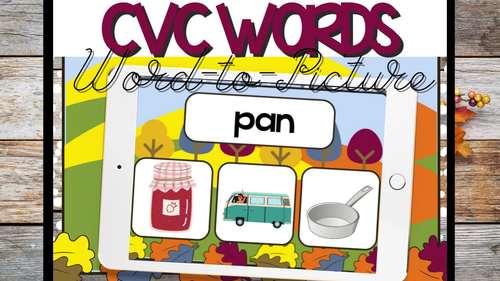 KINDERGARTEN CVC Words: Short A | 25 BOOM CARDS | Fall Theme | Word to ...
