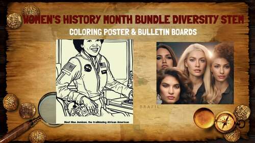 Women's History Month BUNDLE Diversity STEM : Coloring Poster ...
