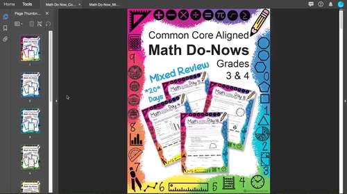 Math Do-Nows BEST SELLERS BUNDLE Grades 3 & 4 Distance Learning!