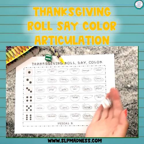 No Prep Speech Therapy Thanksgiving and Christmas Articulation Worksheets