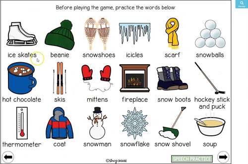 Winter Speech Therapy Game for Articulation & Language BOOM CARDS™ Click It