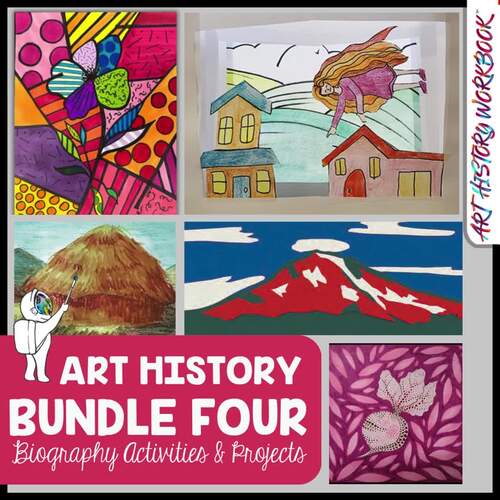 Art History Workbook Bundle 4: 5 Famous Artist Biography Units:Middle ...