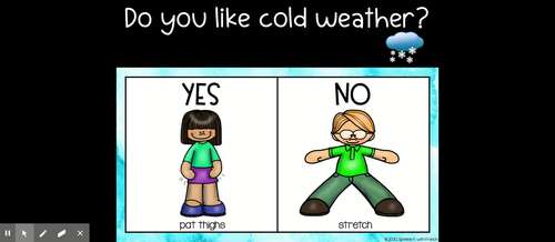 Yes or No Winter Movement Break by Sprinkle it with French | TpT